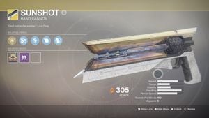 Sunshot - Destinypedia, the Destiny wiki