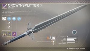 Crown-Splitter - Destinypedia, the Destiny wiki