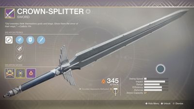 Crown-Splitter - Destinypedia, the Destiny wiki